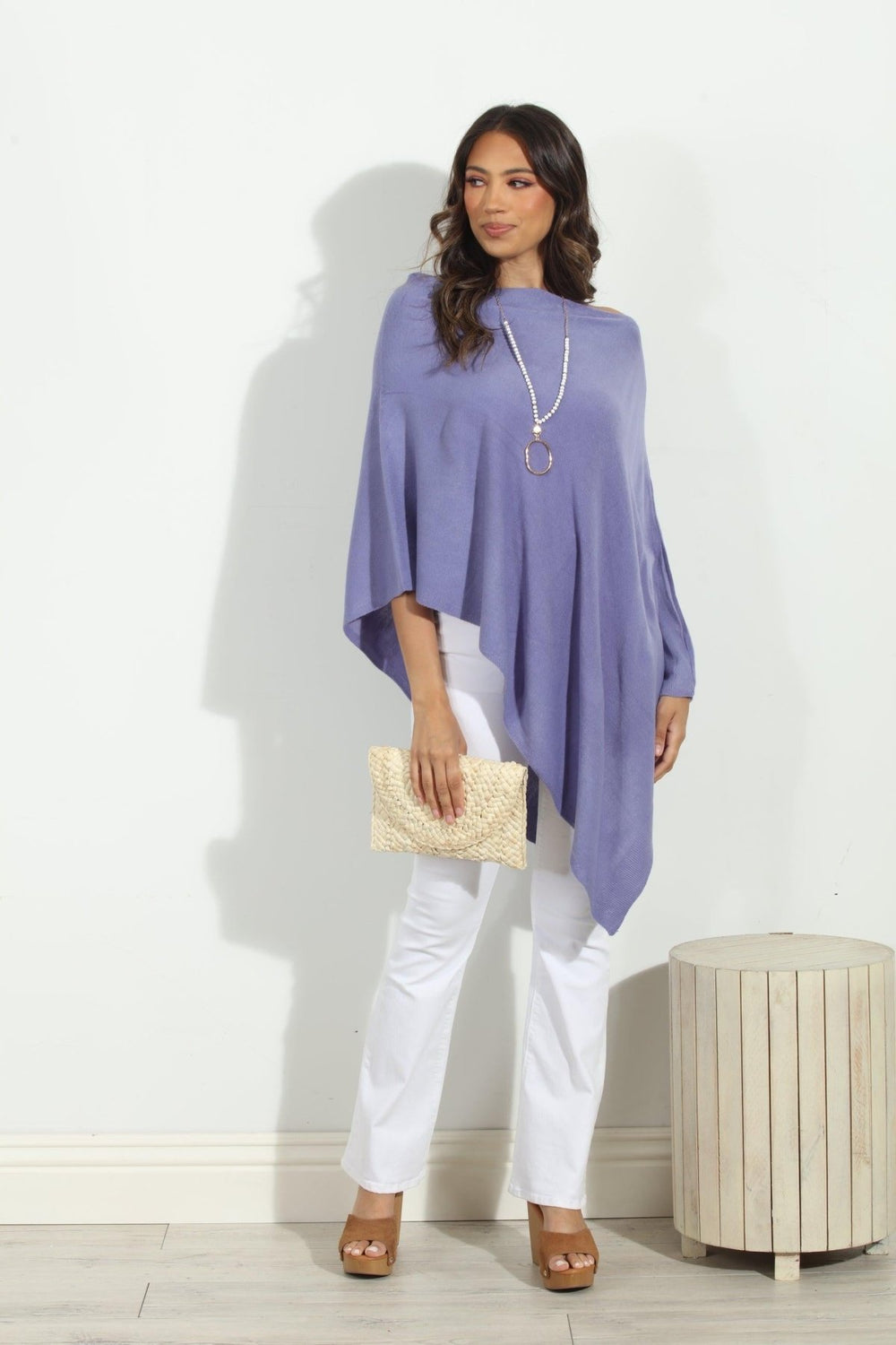 Periwinkle Throw-On Poncho-BEST SELLER