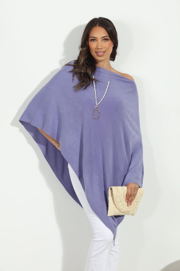 Periwinkle Throw-On Poncho-BEST SELLER